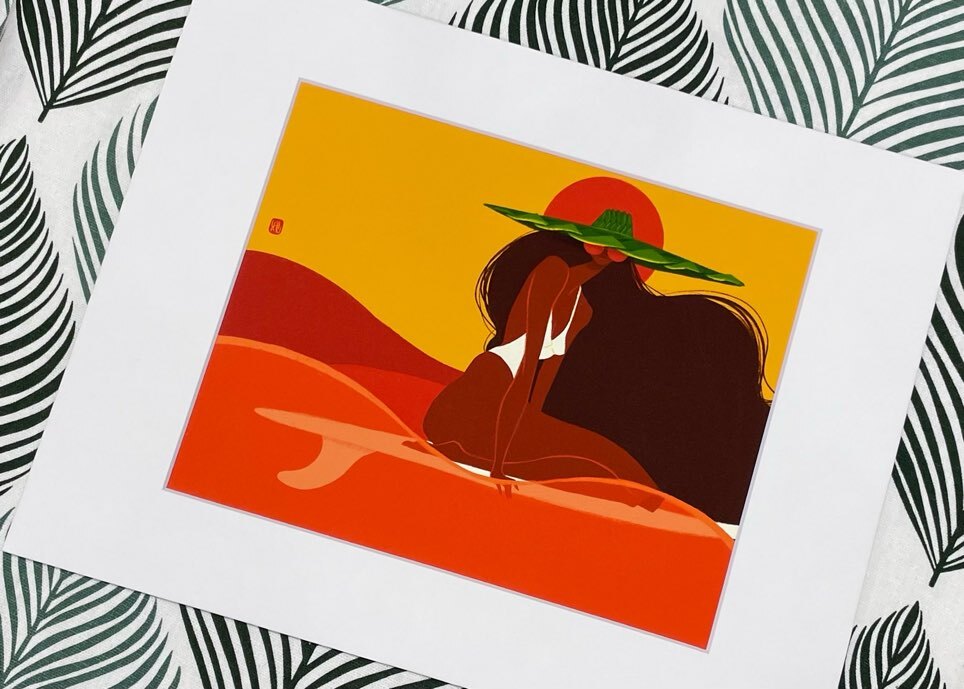 PUNKY ALOHA『Sunset Surfer』 - 海をテーマにしたアートを扱うアートギャラリー ocean Day | オーシャンデイ